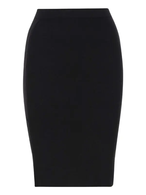 Saint Laurent Mid-rise Knitted Midi Skirt - Black