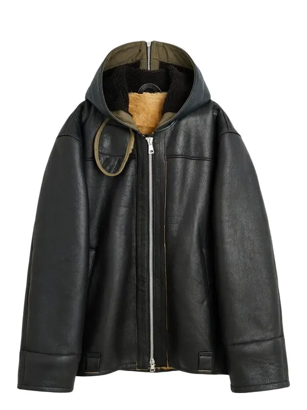 Our Legacy Blizzard Hooded Leather Jacket - Black