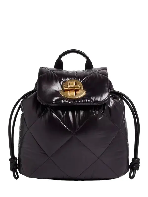 Moncler Quilted Foldover Top Backpack - Black