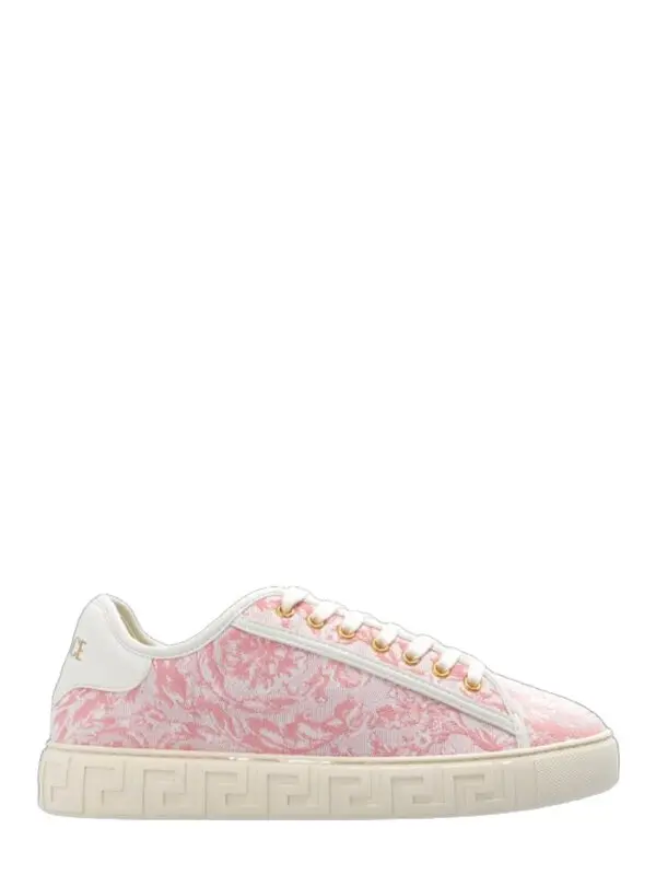 Versace Barocco Greca Lace-up Sneakers - Nude