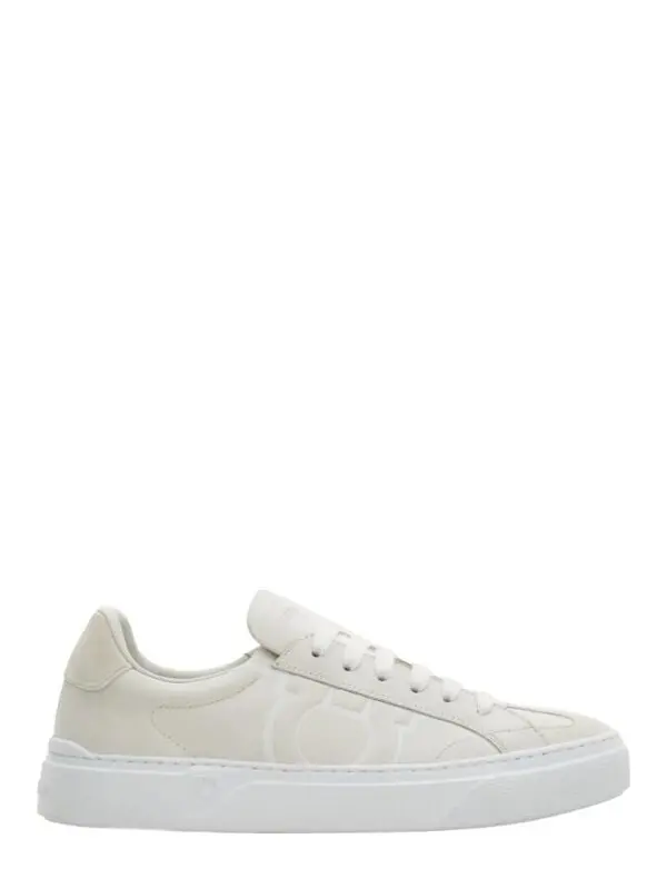 FERRAGAMO Gancini Low Top Sneakers - White