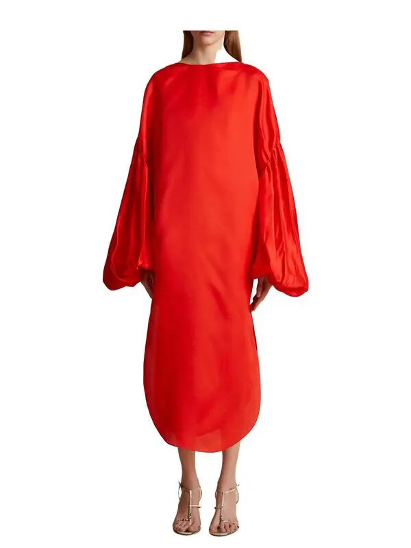 Khaite Zelma Balloon-sleeved Maxi Dress - Red