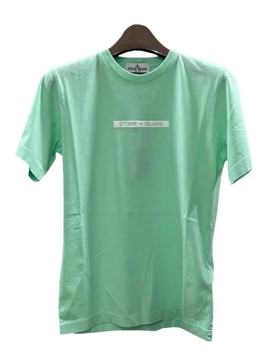 Stone Island Short-sleeved T-shirt With Logo Print - Aqua