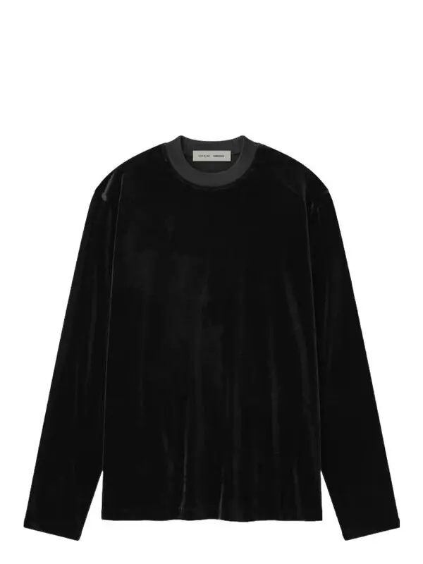 Fear Of God Velour Classic Long Sleeve Tee - Vintage Black