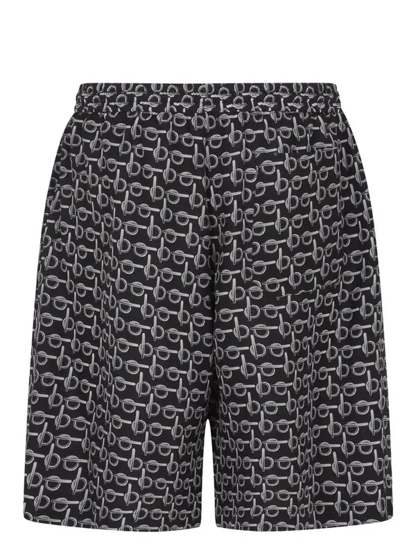 Burberry Monogram Print Knee-length Shorts - Black