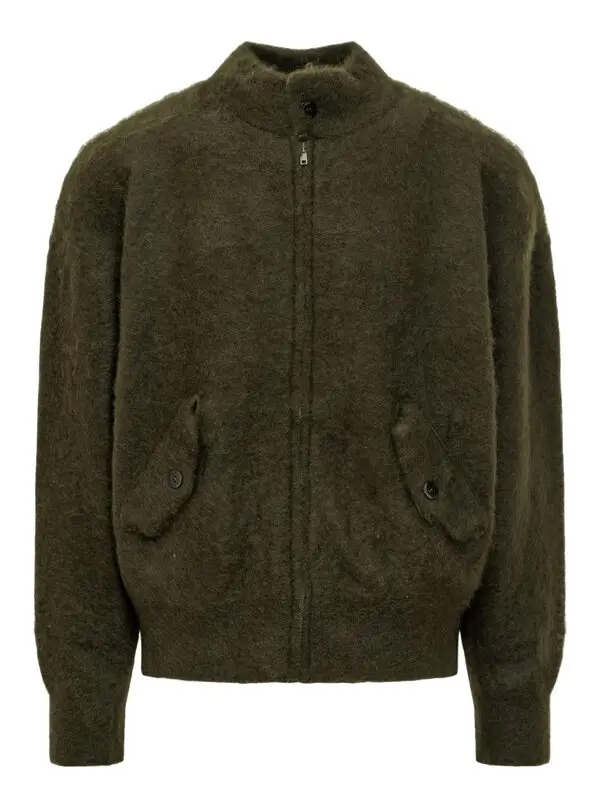 LANEUS Brushed Effect Cardigan - Black