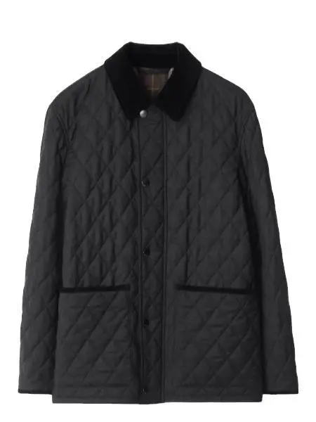 Burberry Long Sleeved Quilted Jacket - Charcoal-grey