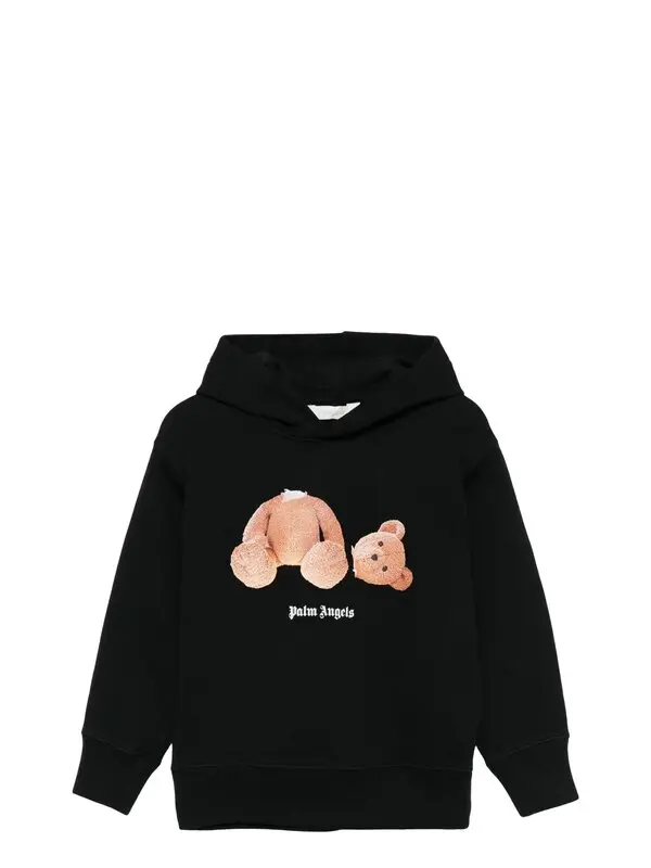 Palm Angels Bear-print Hoodie - Black