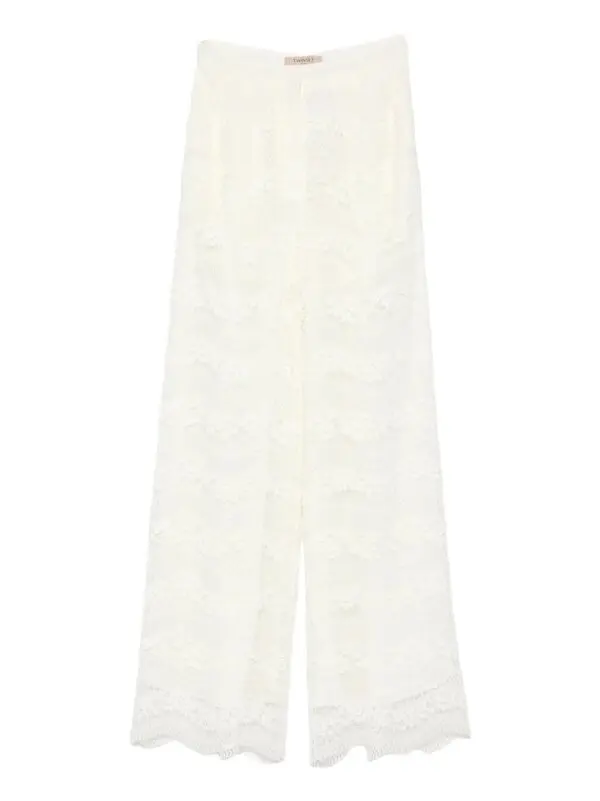 TWINSET Lace Wide-leg Trousers - White