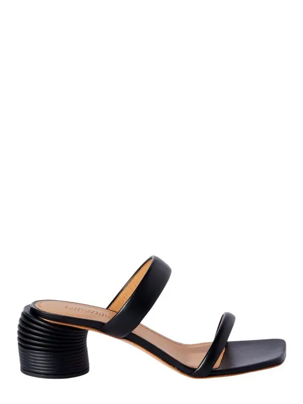 Off-White Square Toe Heeled Sandals - Black