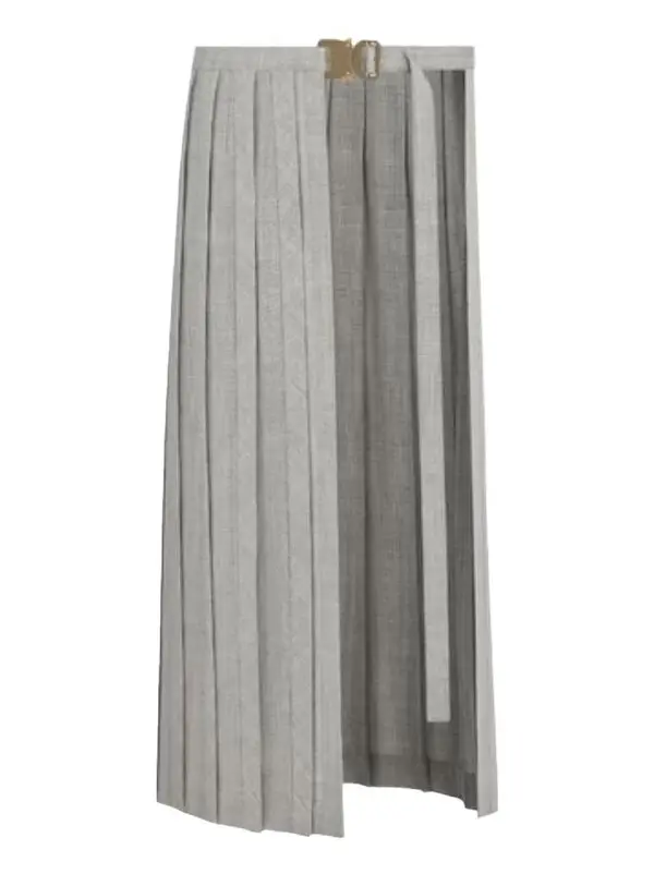 Dior Belted Pleated Skirt - Gray