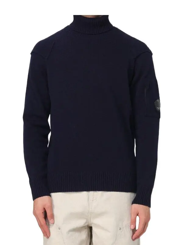 C.P. COMPANY Lens-detail High Neck Sweater - Blue