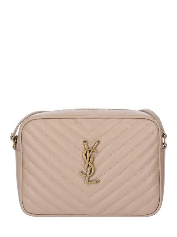 Saint Laurent Lou Zip-up Quilted Crossbody Bag - Dark Beige