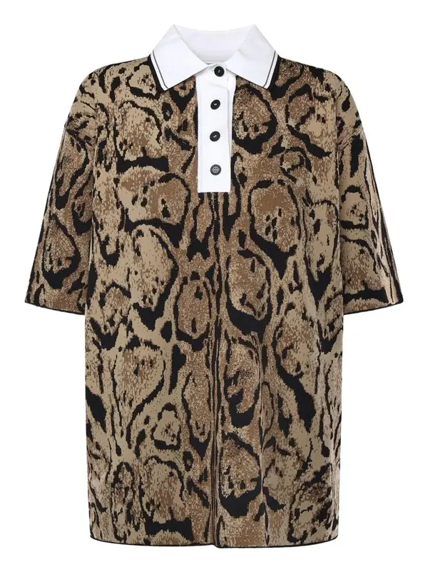 Stella McCartney Printed Collared Polo Shirt - Brown