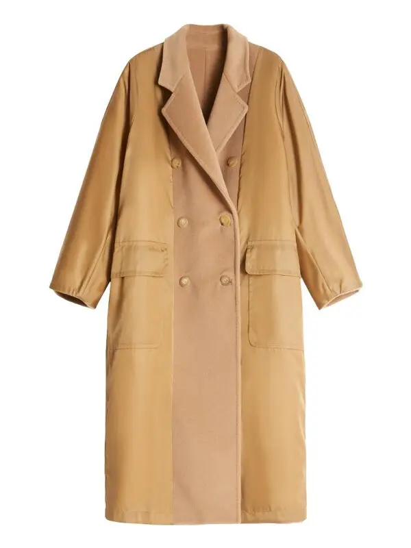 Max Mara Double-sided Coat With Notched Lapel - Nude