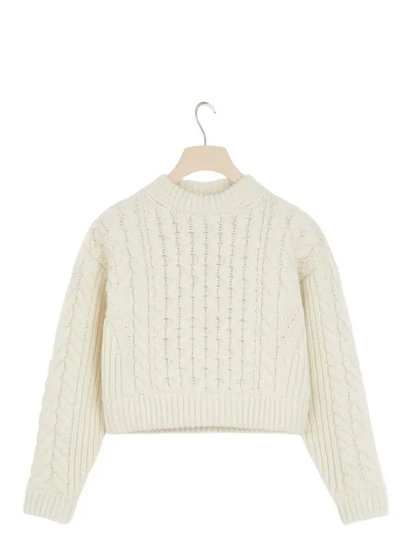 PATOU Cable Knit Cropped Jumper - Avelenche
