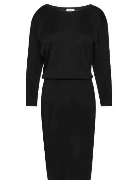 Saint Laurent Backless Long-sleeved Dress - Black