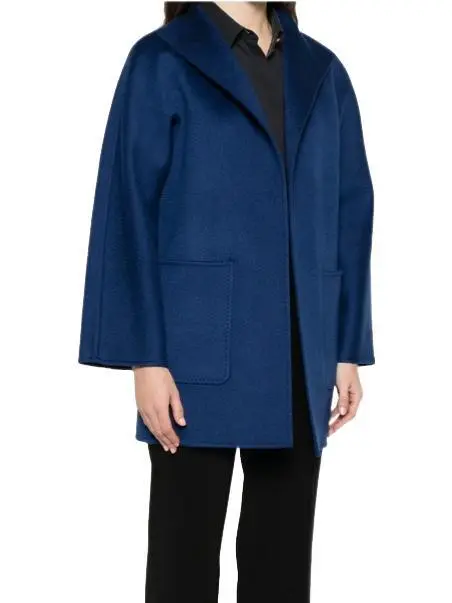Max Mara Long-sleeved Belted Coat - Blue