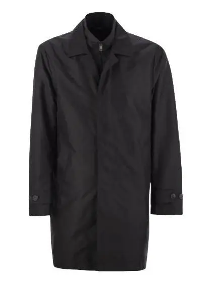FAY Technical Mackintosh Coat - Night Blue