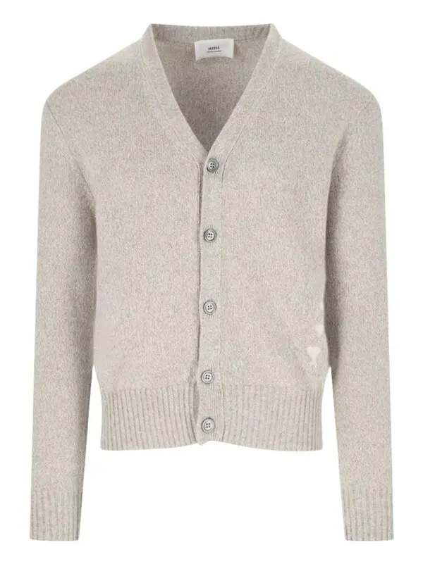 Ami De Coeur V-neck Knitted Cardigan - Nude