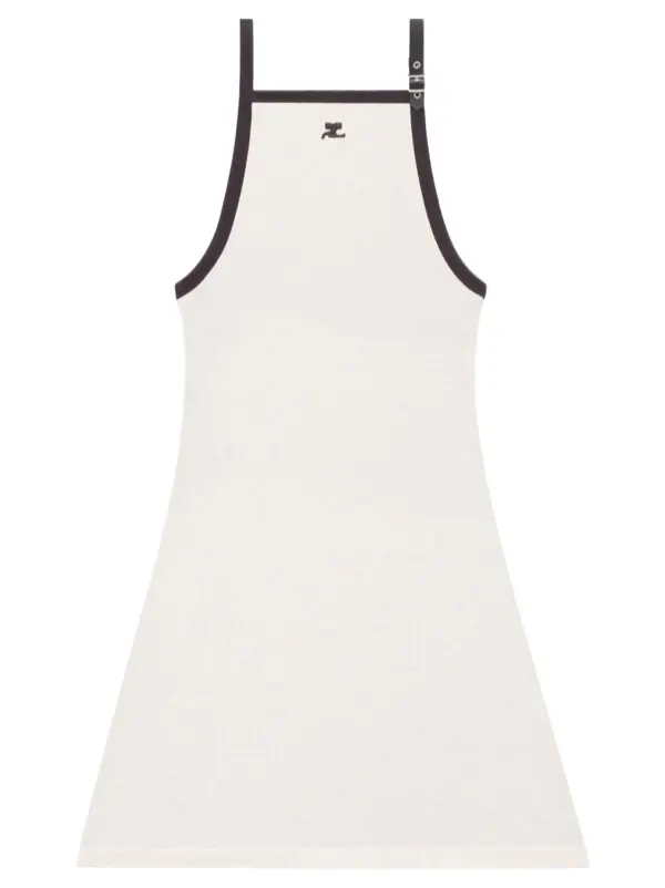 COURREGES Buckle Strap Contrast Dress - Nude
