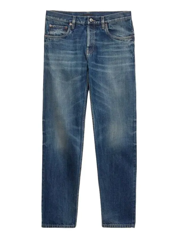 Prada Logo-patch Denim Jeans - Navy Blue