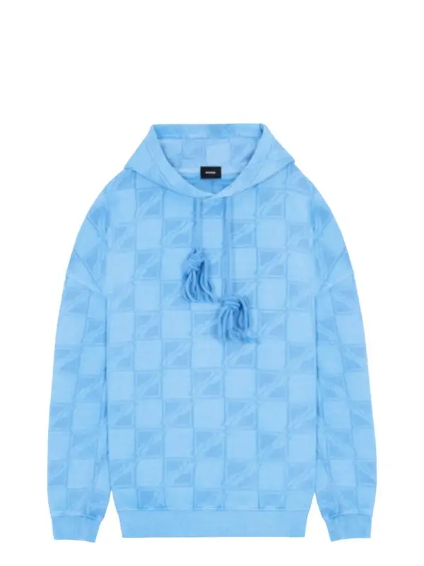 We11Done Hooded Printed Sweater - Blue