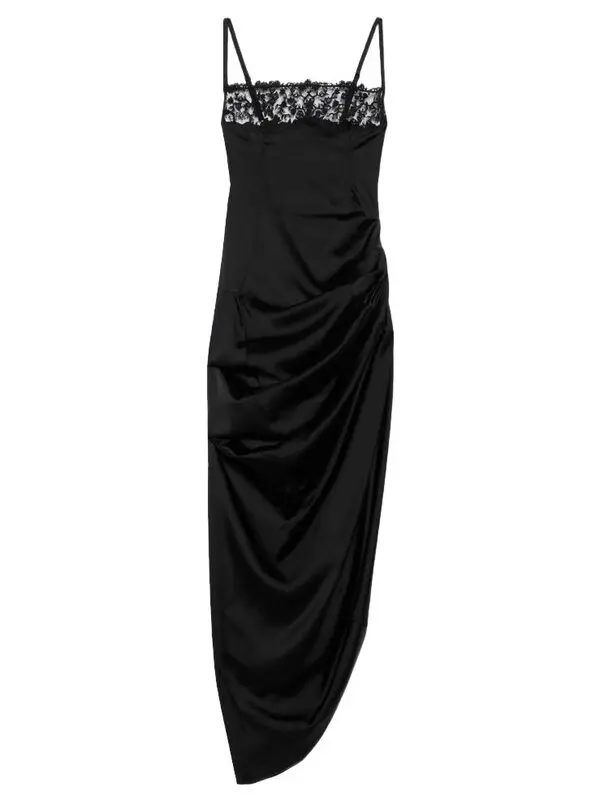 Jacquemus Long Asymmetric Lingerie Dress - Black