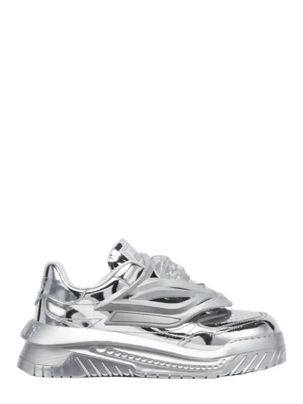 Versace Medusa Metallic Low-top Sneakers - Gray