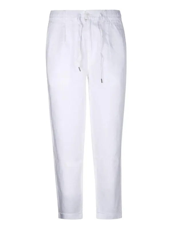 Ralph Lauren Drawstring Linen Pants - White