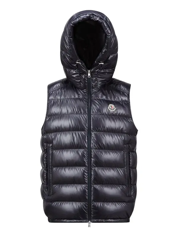 Moncler Barant Logo Patch Quilted Gilet - Navy Blue
