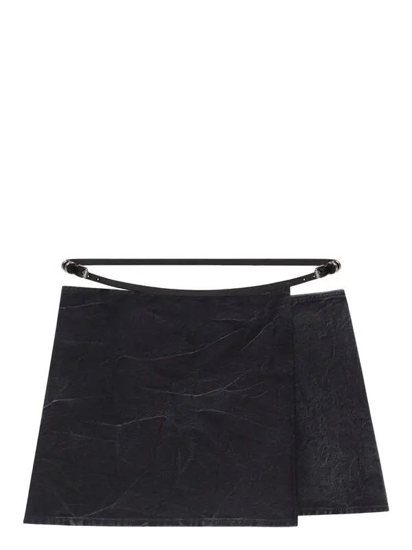 Givenchy Voyou Wrap Mini Denim Skirt - Black