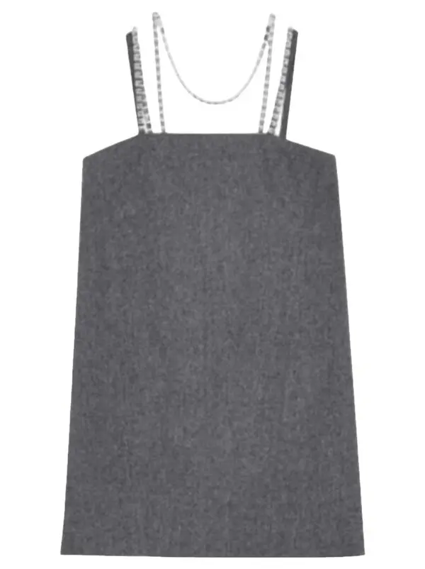 We11Done Sleeveless Dress With Embellished Straps - Gray