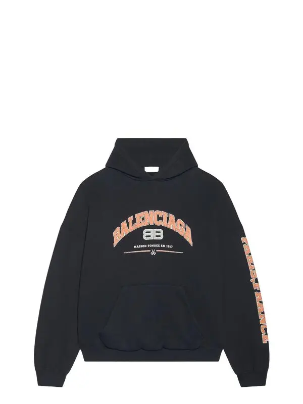 Balenciaga Maison Wide Fit Hoodie - Black