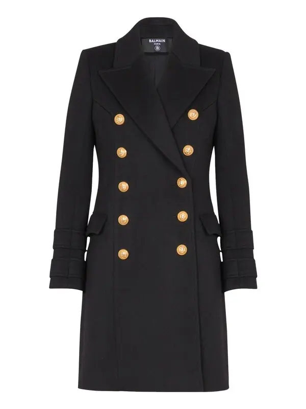Balmain 10-button Tailored Coat - Black