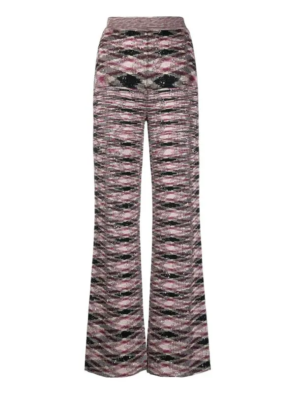 Missoni Patterned Intarsia-knit Flared Trousers - Black