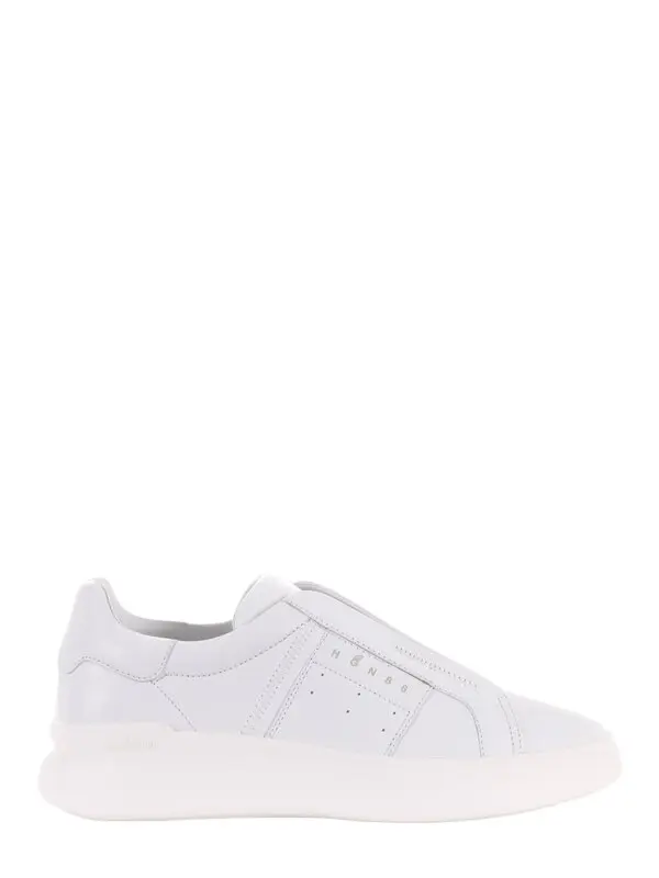 Hogan Round-toe Slip-on Sneakers With Embossed Logo - White