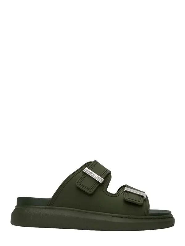 Alexander McQueen Logo Embossed Slides - Green