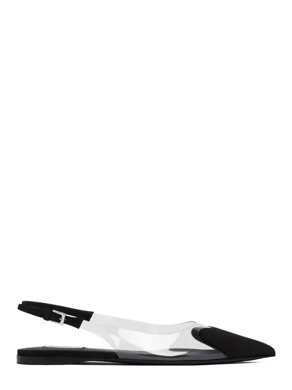 Alaïa Signature Heart Cut Slingback Flats - Black