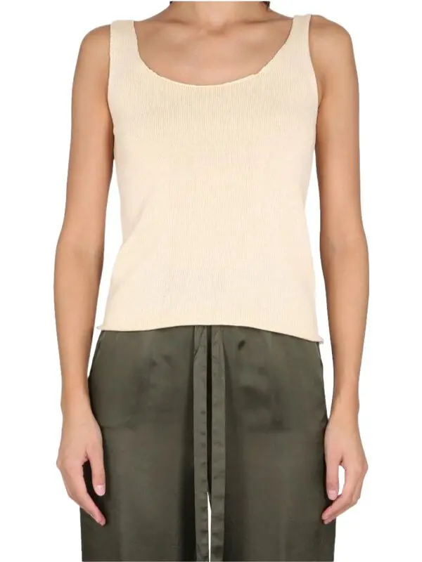 Aspesi Scoop Neck Knitted Top - Cream
