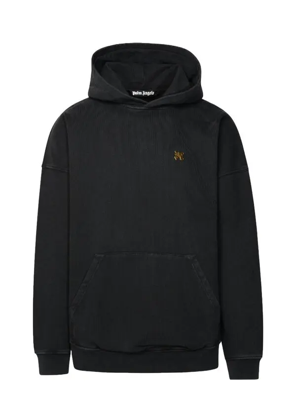 Palm Angels Monogram Printed Hoodie - Black