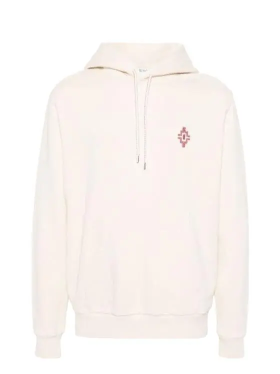MARCELO BURLON COUNTY OF MILAN Cotton Hoodie With Embroidered Logo - White