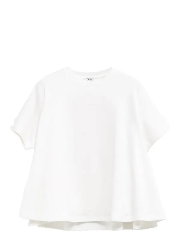 Loewe Trapeze Top With Round Neck And Short Sleeves - White