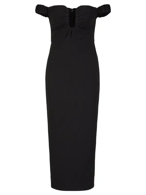 Roland Mouret Sleeveless Off-the-shoulder Cady Dress - Black