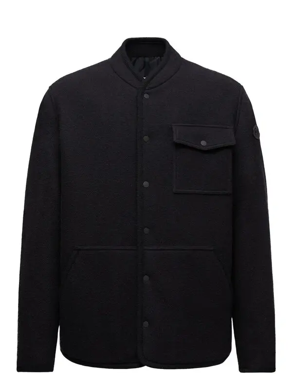 Moncler Logo Patch Button-up Shirt Jacket - Black