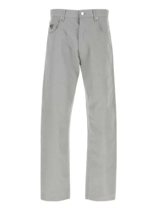 Prada Triangle-logo Low-rise Straight-leg Jeans - Grey