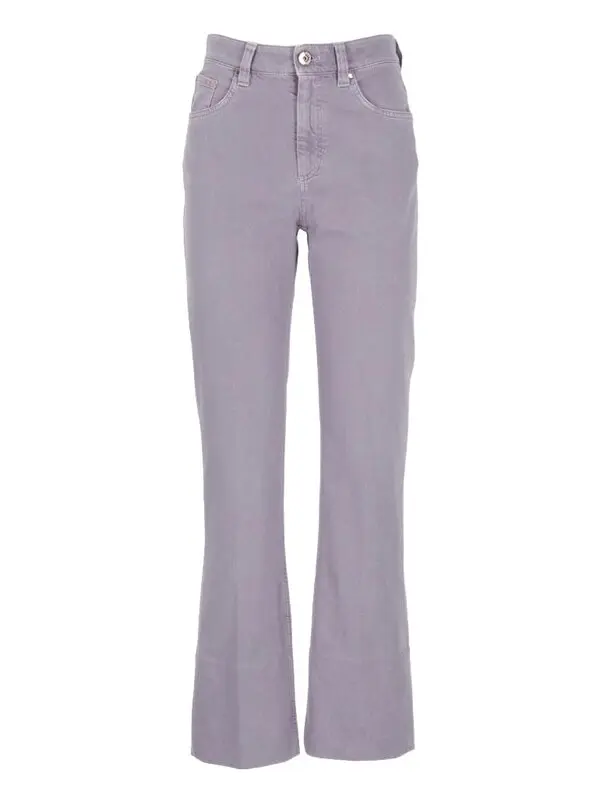 Brunello Cucinelli Loose-fit Pressed Crease Jeans - Lavender
