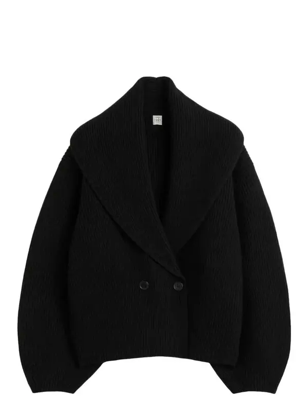 TOTEME Collared Long-sleeved Knit Sweater - Black