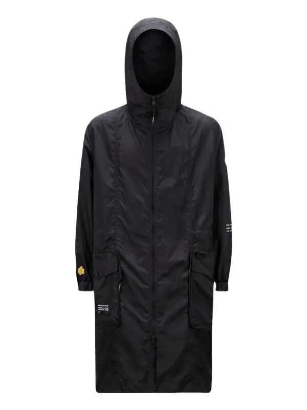 Moncler Packable Parka With Floral Embellishments - Black