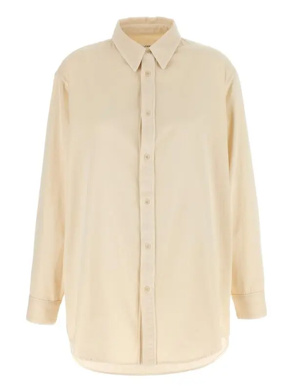 LEMAIRE Long Sleeve Curved Hem Shirt - Cream